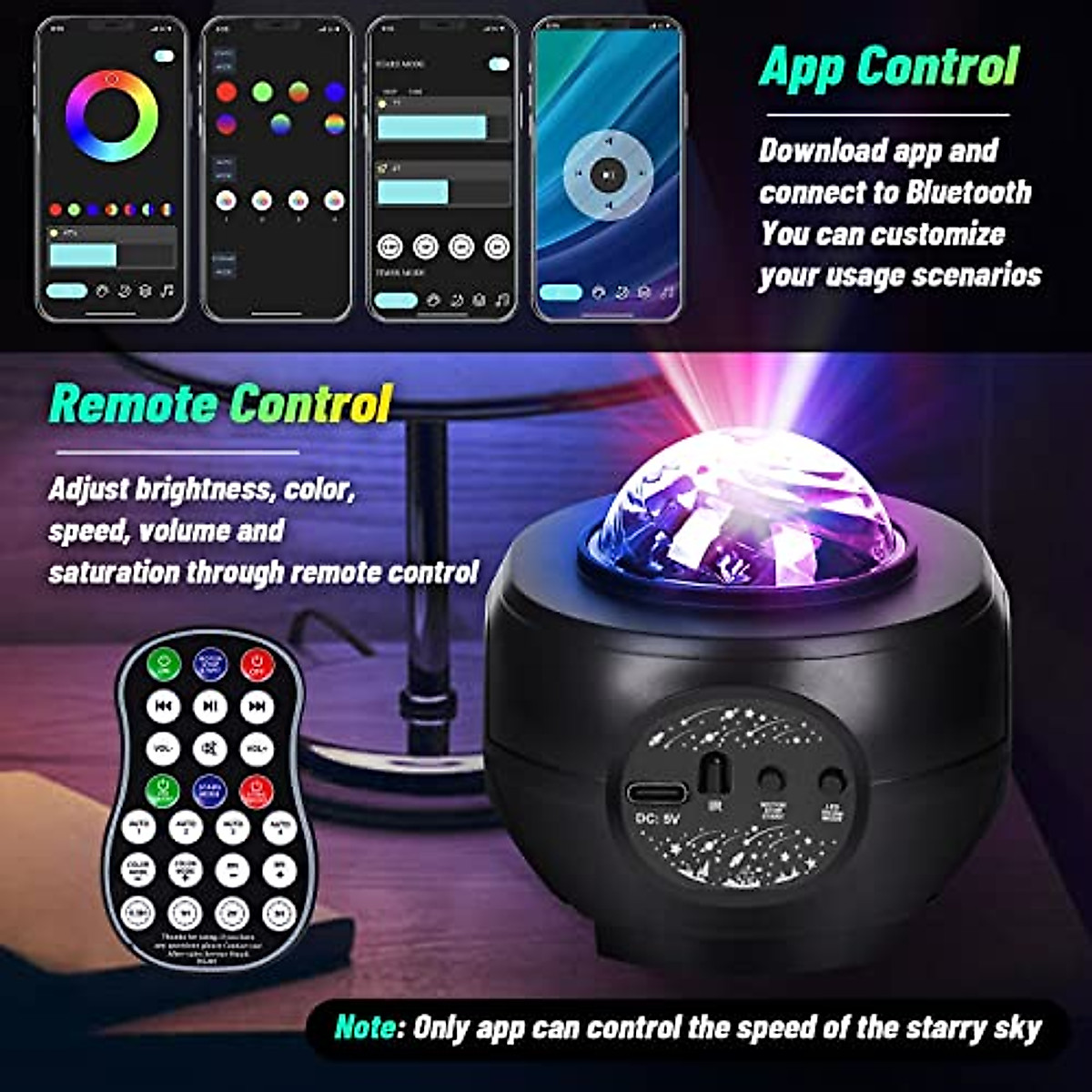 Nezylaf Galaxy Light Projector – Bedtime & Party Starry Sky Decor