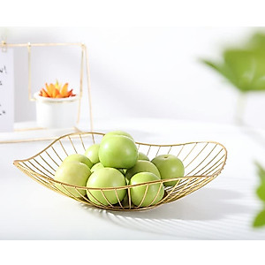 RAUVOLFIA Fruit Bowl, 3-Tier Fruit Basket Holder, Decorative Fruit Bowls Stand, Gold