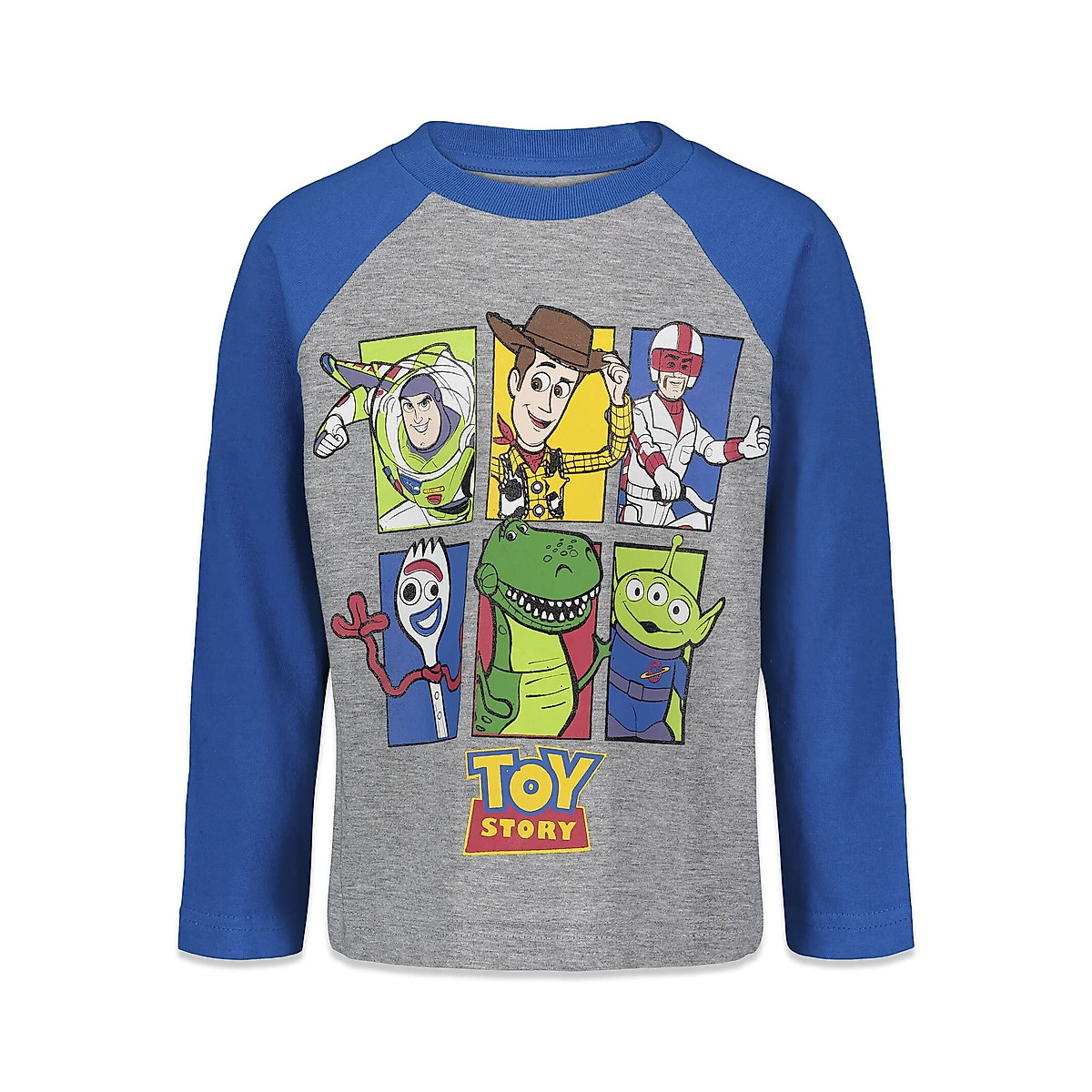 Disney Pixar Toy Story Woody Buzz Lightyear Forky Toddler Boys 2 Pack Long Sleeve T-Shirts Red/Gray/Blue 3T