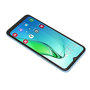 LANTRO JS Mobile Phone for Android 12, 6.5in 5G Network, 6GB RAM, 128GB ROM, Fingerprint & Face Unlock, Blue (EU Plug), Compatible with Smartphones