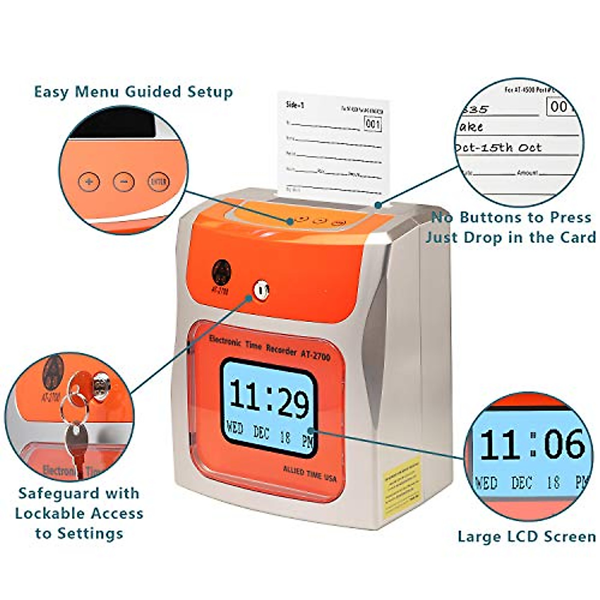 Touch Free Small Business Time Clock AT-2700
