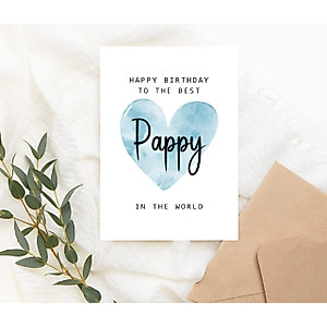 MoltDesigns Happy Birthday To The Best Pappy In The World Card - Pappy Birthday Card - Pappy Card - Father's Day Gift - Happy Birthday Card