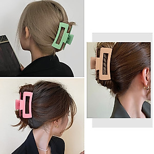 12 Pack Claw Clips for Thick Hair Large Hair Clips Rectangle Hair Claws 4.1 Inch Banana Clips Claw Clips for Women