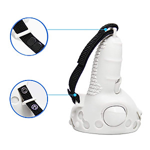 VRbrother Controller Grip Cover for Oculus Quest 2,Polka Dot Design Protect the Controllers from being Dropped and Bumped,Anti-Throw Hand Strap Adjustable Wrist Knuckle Strapstrap,VR Accessories,White