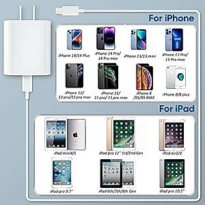 iPhone Fast Charger, 10 FT Long [Apple MFi Certified] USB C to Lightning Cable with 20W iPhone Charger Fast Charging Block for iPhone 14 Pro Max/14 Pro/14 Plus/14/13 12 11 Pro Max Mini, iPad 2Pack