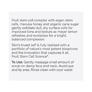 Andalou Naturals Lemon Sugar Facial Scrub, 1.7 oz., Gently Exfoliates and Cleanses for a Clearer, Brighter, and Balanced Looking Complexion, with Meyer Lemons and Manuka Honey