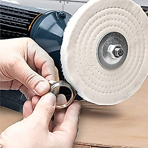 POWERTEC BF800 Slow Speed and Long Shift Bench Buffer Polisher with Buffing Wheels, 8 Inch Buffing & Polishing Bench Grinder Machine for Metal, Jewelry, Knives, Wood, Jade, and Plastic