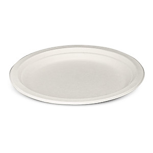 Comfy Package, 100% Compostable Heavy-Duty Paper Plates Eco-Friendly Disposable Sugarcane Plates 125 Pack - 9 Inch
