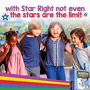 Star Right Education Addition Flash Cards, 0-12 (All Facts, 169 Cards) with 2 Rings - Addition Flashcards