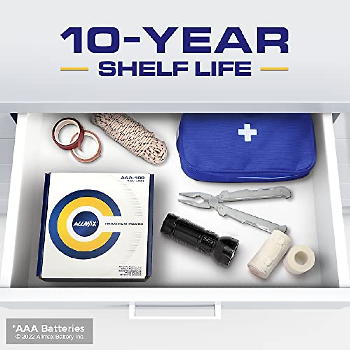 Allmax AAA Maximum Power Alkaline Triple A Batteries (100 Count) – Ultra Long-Lasting, 10-Year Shelf Life, Leakproof Design, Superior Performance – 1.5V