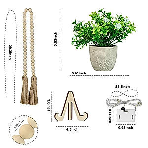 Fall Tiered Tray Decor 10 Pieces Farmhouse Decor for Tiered Tray, White Exquisite Relief Design Sign Rustic Table Ornaments for Kitchen Table Decoration, Housewarming Gift (Tiered Tray NOT Included)