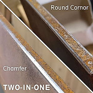 2-in-1 Mini Air Chamfer Tool for Chamfering and Round Cornor on Metal, Arc Corner 45 Degree Pneumatic Beveling Trimming Deburring Machine