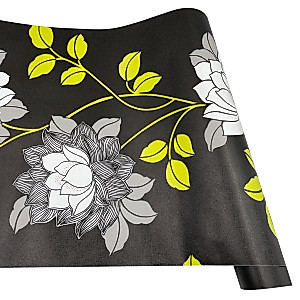 Yifasy White Rose Shelf Liner Self-Adhesive Floral Drawer Paper Protect Furniture Wall Surface Decor Girls Makeup Box Wallpaper Roll 118x17.7 Inch