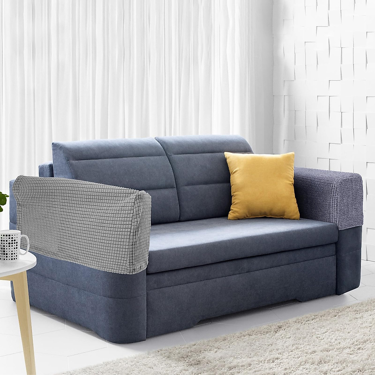 BESPORTBLE Chair Arm Covers Protectors 2pcs Chair Arm Protectors Universal Elastic Sofa Stretch Armrest Cover Sofa Side Towels Office Recliner Couch Loveseat Cloth(Light Grey) Chair Arm Covers