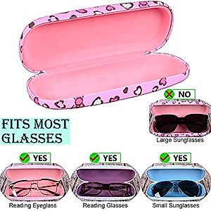 ADBGV 3Pack Cute Kitty Hard Shell Eyeglasses Cases Cartoon Protective Case with Glasses Cloth Storage Box Eyewear Retainer Holder for Girl Teen