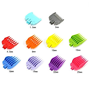 10PCS Guide Combs for Most Hair Clippers,Universal Hair Clipper Limit Comb Guide Attachment Replacement With Clip,Hair Clipper Guide Comb,A