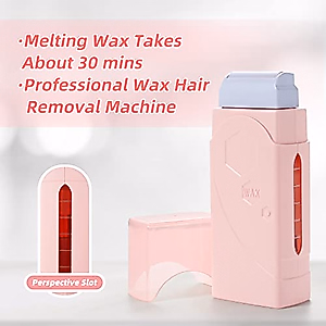 Roller Waxing Kit, Roll on Wax Kit, Wax Heater Depilatory, Wax Roller Kit for Hair Removal for Women Men Sensitive Skin, At Home Wax Machine with 100 Non-Woven Wax Paper and Pre-Wax Oil+After-Wax Oil