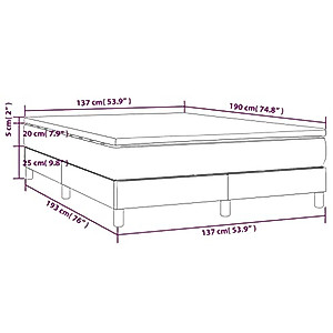 Penau Bed Frames Box Spring Bed with Mattress Black 53.9"x74.8" Full Faux Leather Beds with Headboard