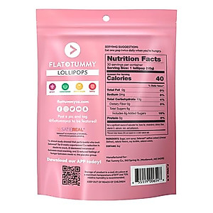 Flat Tummy Lollipops, Pack of 30 – Crush Cravings and Avoid Unwanted Calories - Apple, Grape, Watermelon & Berry – Delicious Low Calorie Diet Candy – Clinically Proven Ingredient