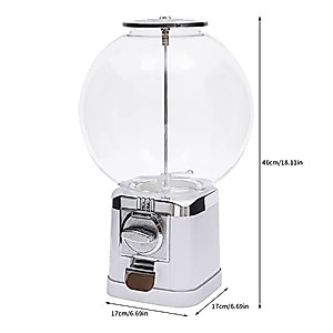 Gdrasuya10 Vending Machine, 18.11" Big Bubble Gumball Machine Lockable Candy Gumball Dispenser Machine Large Capacity Toy Vending Machine for 1.26inch Ball or Candy, White