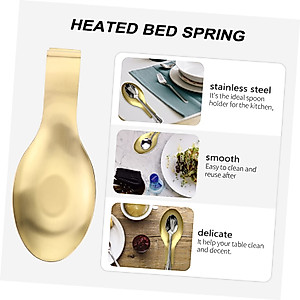 SHERCHPRY Stainless Steel Serving Spoon Metal Cooking Spoon Stainless Steel Spoon Stainless Steel Utensil Holder Spatula Ladle Holder Stove Spoon Holder Spoon Cradle Forks Rest Ladle Rest