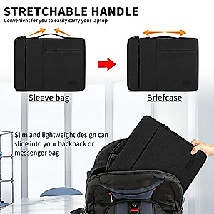 Laptop Sleeve Case 15-15.6 Inch Waterproof Business Computer Carrying Case Portable Handle Briefcase Bag Compatible with 15.6 Inch MacBook Air/Pro 15-15.6 Inch HP ASUS Samsung Notebook Black