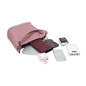 Handbag and Shoulder Bag for Women, Fashion Designer Woven Handbag Ladies Hobo Bag Purse Faux Leather Bag Tote Bag