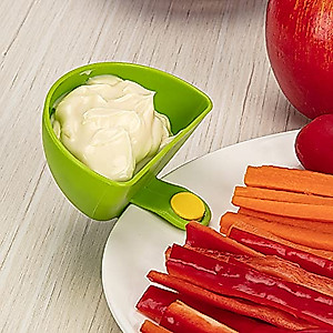 Brvnpily Dip Clip for Bowls Plates 8PCS Plastic Dip Clip Bowl Plate Holder Chip and Dip Serving Set Sauce Holder for Spice Tomato Sauce Salt Veggie Vinegar Ketchup Chips (4 Colors)