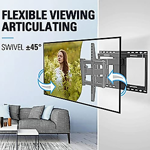 Mounting Dream TV Wall Mount with Sliding Design for Most 42-86" TV, Full Motion TV Mount with Swivel Articulating Dual Arms, Easy for TV Centering, Max VESA 600x400mm, 132 lbs, MD2198