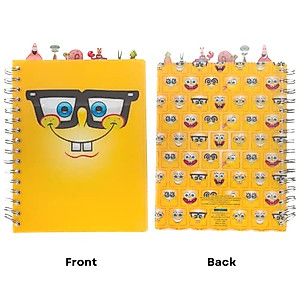 Innovative Designs Nickelodeon Spongebob Squarepants Tab Journal Notebook, Spiral Bound, 144 Lined Pages, 8 x 7 inches