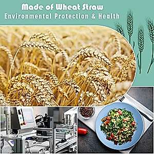 HANMFEI Wheat Straw Dinnerware Sets for 8 (32pcs), Plastic Plates and Bowls Sets, Unbreakable Dinnerware, Lightweight Plastic Plate Set, Dinner Plates, Dessert Plate, Cereal Bowls, Cups (White)