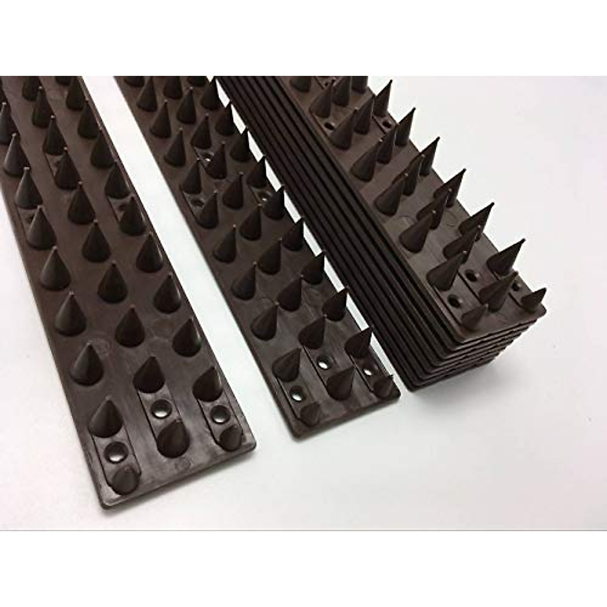 Bird Spikes Durable Pigeon Anti-Climbing Security for Fence Walls, Pack of 10PCS, 14.5FT Brown