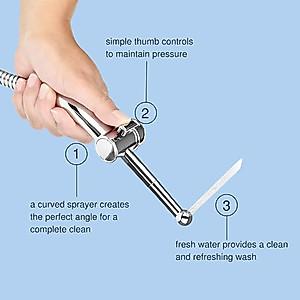 Hand Held Bidet Sprayer for Toilet: Brondell CleanSpa Advanced Bidet Attachment with Precision Pressure Control Jet Spray - Ergonomic Handheld Bidet for Toilet - Toilet Water Sprayer and Hose Set