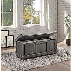 Lexicon Ganza Lift-Top Storage Bench, 44-Inch, Gray