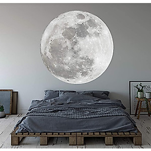 Moon Wall Decal Room Decor Kids Bedroom Wall Stickers Art Moon Removable Wallpaper Mural Vinyl Sticker ND07 (16"W x 16"H inches)
