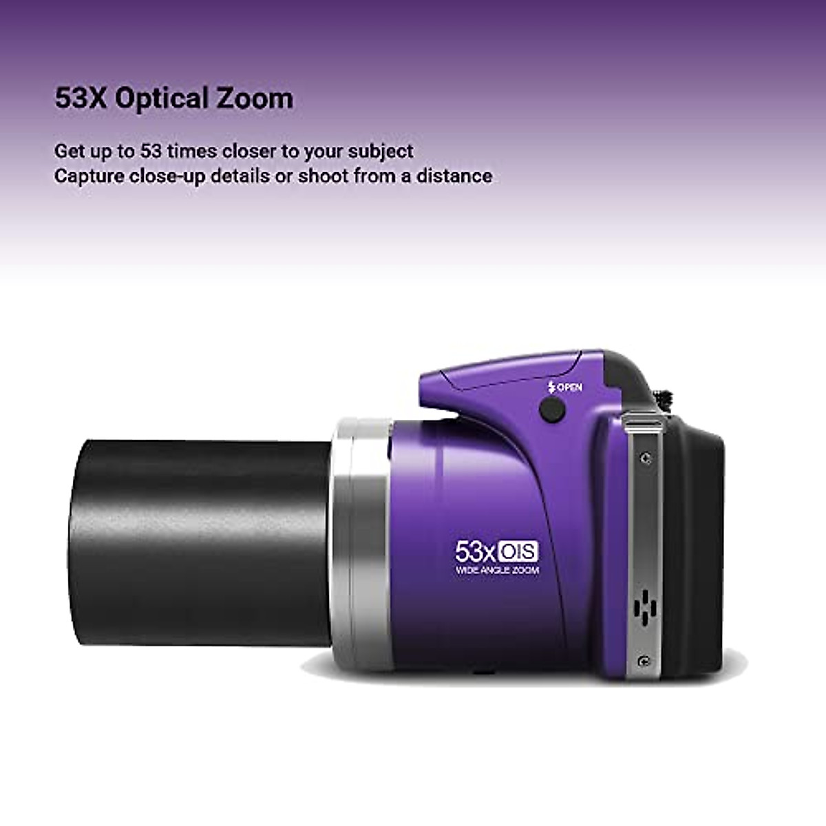 Minolta MN53 Digital Camera + 16GB Memory Card + Top Value Accessory Bundle! (Purple)