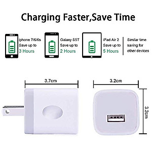 USB Wall Charger, CableLovers 1A/5V 3-Pack Travel USB Plug Charging Block Brick, Charger Power Adapter Cube Compatible Phone Xs/XS Max/X/8/7/6 Plus, Galaxy S9/S8/S8 Plus, Moto, Kindle, LG