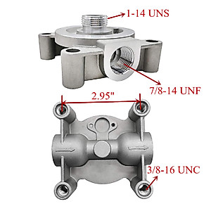 iFJF FB1311 Fuel Filter Base Replacement for Filter FF104 FF105 FF105C FF105D FF213 FS1000 FS1212 FS1242 BF948 BF957 BF1249 BF1258 BF1282 BF5801 BF7557 1R-0750 Billet Aluminum Replaces 142784S