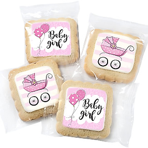 Baby Shower Cookies Baby Girl 24 PACK Favors Dessert Table Decorated Individually Wrapped Sugar Cookies Party Gift