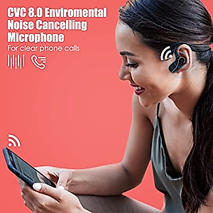 Muitune Over The Ear Bluetooth Headphones for Workouts, IP65 Waterproof Sports Headphones with Power Display, Lightweight Bluetooth Earbuds with CVC8.0 Microphone