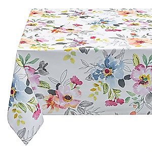 Benson Mills Indoor Outdoor Spillproof Fabric Tablecloth for Spring/Summer/Party/Picnic (Harper, 52" X 70" Rectangular)