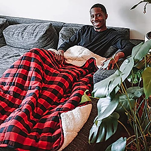 Gravity Blanket Z Throw Blanket, Throw Weighted Blanket, 10 lbs Buffalo Check 48"x66", Original Weighted Blanket for Sleep, Cozy Breathable Blanket