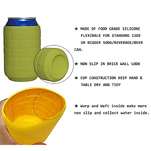 Soft Silicone Sleeves Insulators for Standard Soda/Beverage/Beer Can, Standard Soda/Beverage/Beer Can Silicone Cold Insulating Covers, 12OZ Beer Bottle Sleeves(Blue)