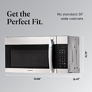 Farberware Over-the-Range Microwave Oven, 1.7 Cu. Ft. - 1000W - Auto Reheat, Multi-Stage Cooking, Melt/Soften Feature, Child Safety Lock, LED Display - Space Efficient & Powerful - Stainless Steel
