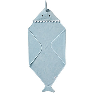 Baby Aspen Let The Fin Begin 4 Pc Bath Time Gift Set, Baby Shark Hooded Towel, Newborn, 0-9 Months, Blue