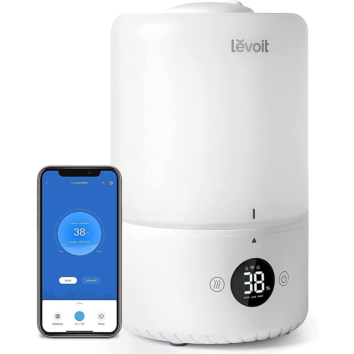 LEVOIT Humidifiers for Bedroom Large Room, 3L Cool Mist Top Fill Oil Diffuser & LEVOIT Smart Cool Mist Humidifiers for Bedroom, Top Fill Essential Oil Diffuser with Sensor
