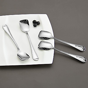 HISSF Ice Cream Spoons 18/10 Stainless Steel Dessert Spoon 4 Pcs, Shovel Spoons, 6.0 Inches, Dishwasher Safe