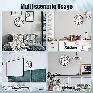 QPEUIM Wall Clock Wall Clocks Silent Non-Ticking Battery Operated Large Easy to Read with Stereoscopic Dial Ultra-Quiet Movement Quartz for Office Classroom School Home Kitchen (10 inches)