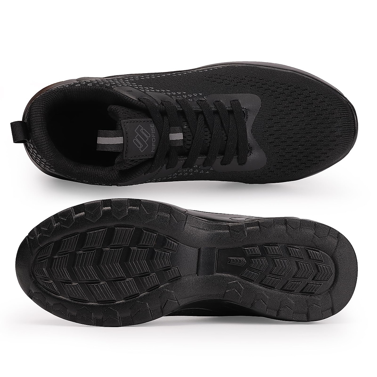 NIFOFISE Steel Toe Shoes for Women Safety Work Shoes Composite Toe Sneakers Slip Resistant Blk 38.5