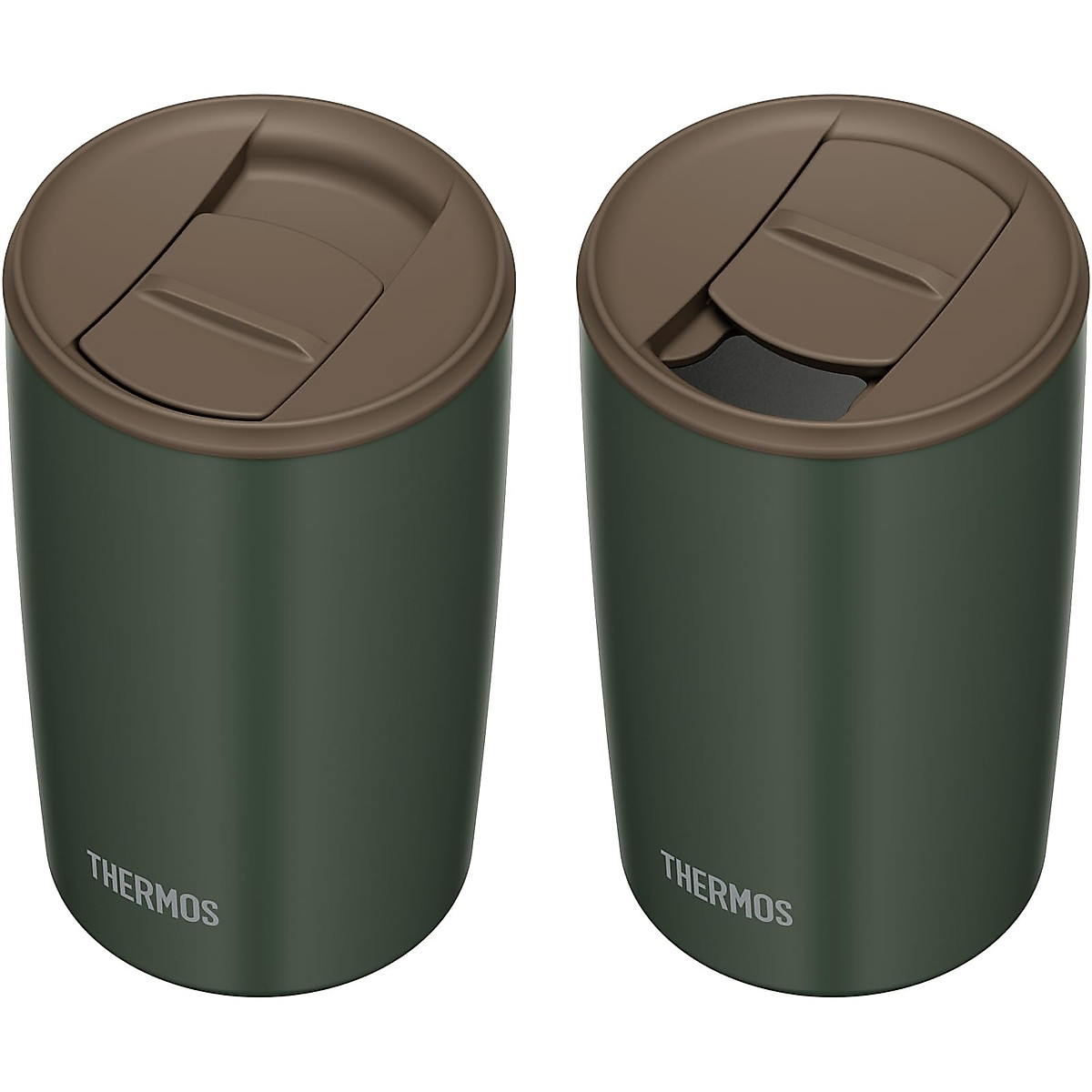 Thermos JDP-401 FG Vacuum Insulated Tumbler with Lid, 13.5 fl oz (400 ml), Forest Green